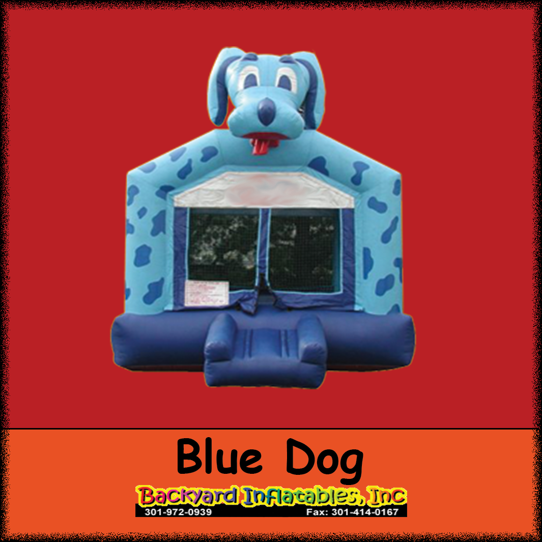 Blue Dog Moonbounce - Backyard Inflatables