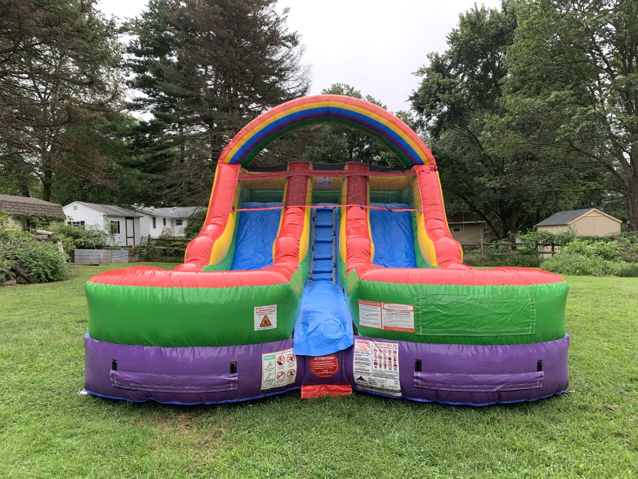 Rainbow Dual Lane Water Slide - Backyard Inflatables