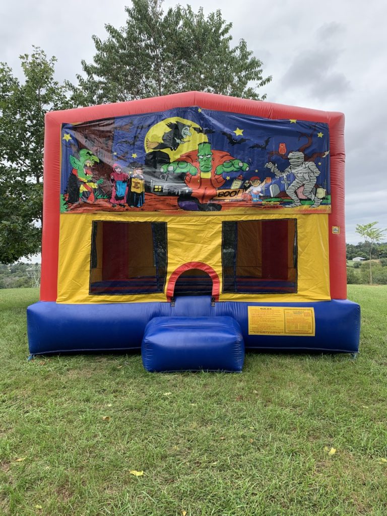 Cartoon Halloween Moon Bounce - Backyard Inflatables